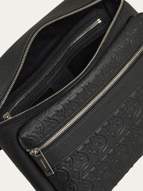 FERRAGAMO Embossed Gancio Satchel