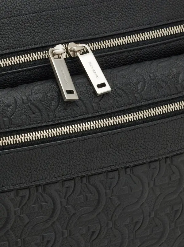 FERRAGAMO Embossed Gancio Satchel