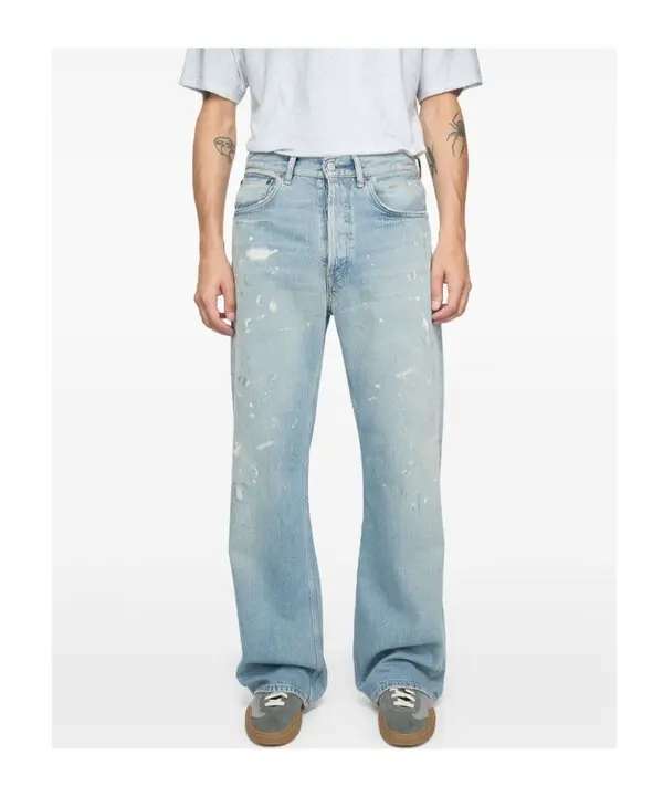 Acne Studios 2021m Regular Fit Distressed Jeans - Gray