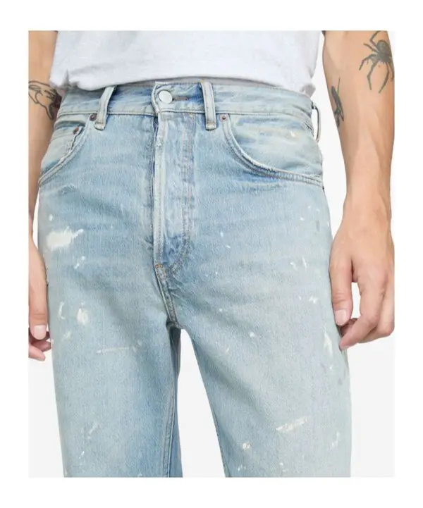 Acne Studios 2021m Regular Fit Distressed Jeans - Gray