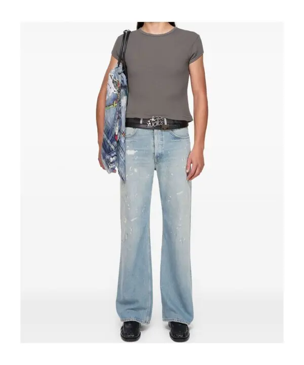 Acne Studios 2021m Regular Fit Distressed Jeans - Gray