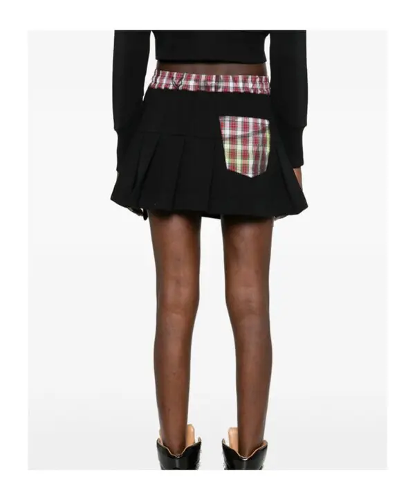 VIVIENNE WESTWOOD Mini Skirt With Checked Trim - Black