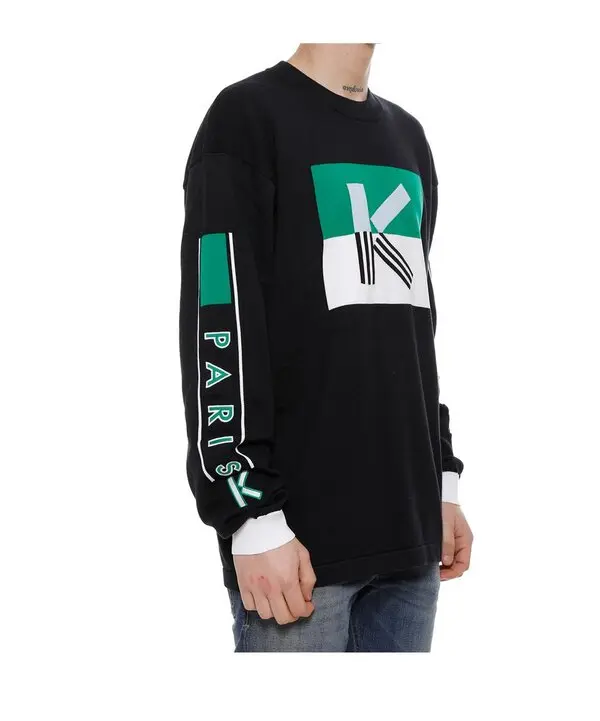 Kenzo Round Neck Pullover With Arm Letter Pattern