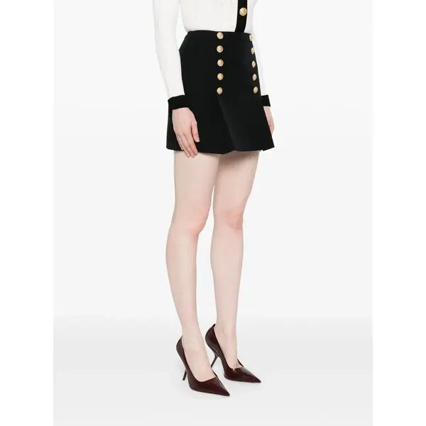 Balmain Button Embellished Mini Skirt - Black