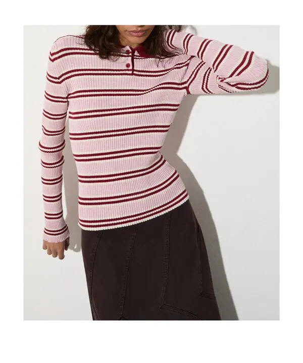 MAXCO. Max&co. Striped Polo-neck Jumper