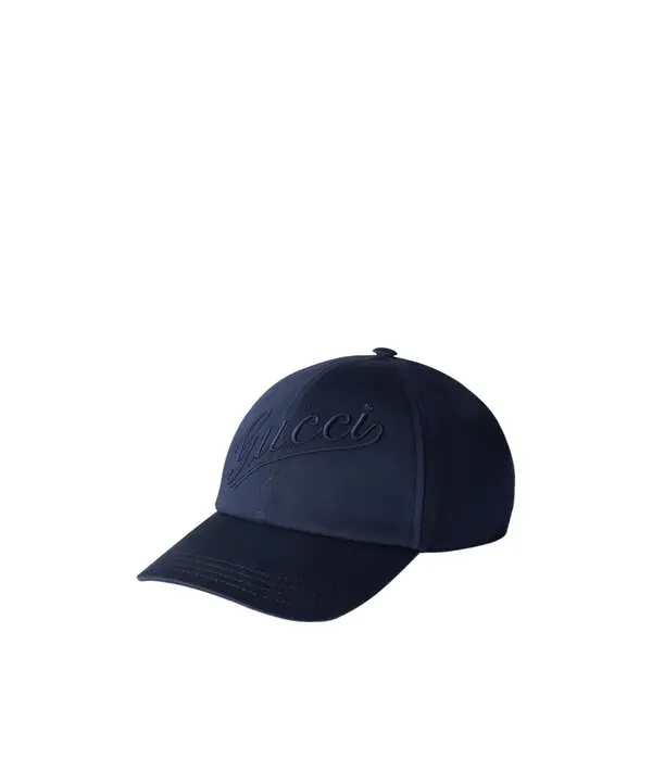 Gucci Logo Embroidered Baseball Hat - Dark Blue
