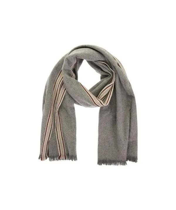 Brunello Cucinelli Cashmere Striped Scarf - Grey