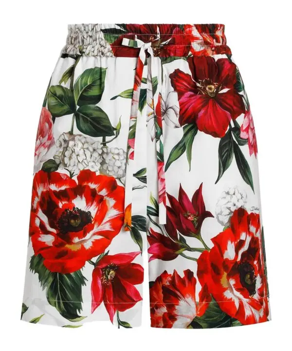 Dolce & Gabbana Floral Print Poplin Shorts - Multicolor