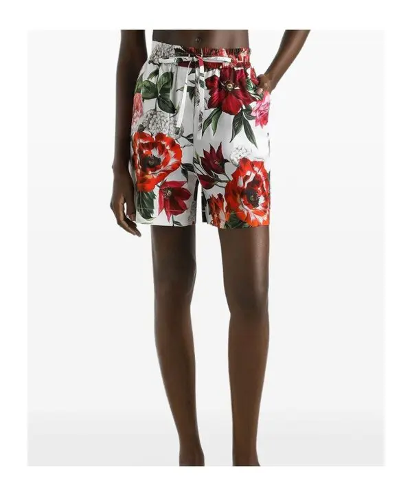 Dolce & Gabbana Floral Print Poplin Shorts
