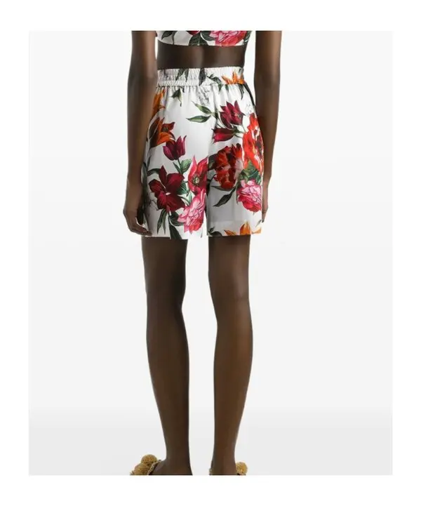 Dolce & Gabbana Floral Print Poplin Shorts