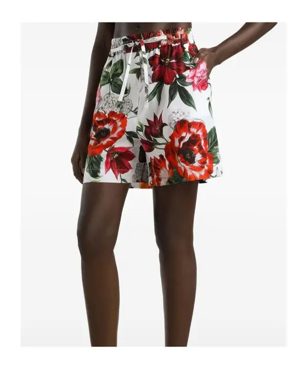 Dolce & Gabbana Floral Print Poplin Shorts
