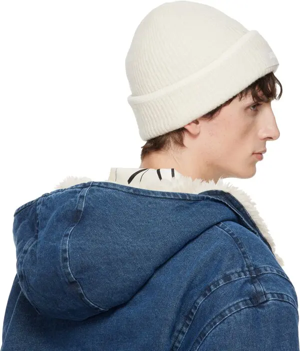 Jacquemus Gros Grain Logo Patch Beanie - Off White