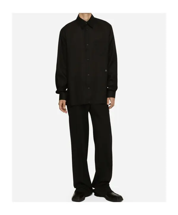 Dolce & Gabbana Hawaiian Long-sleeve Linen Shirt