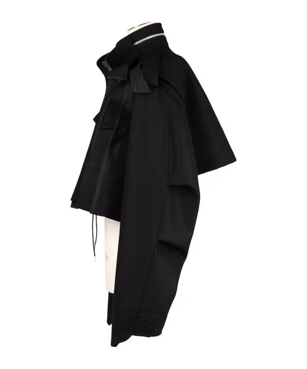 Sacai Long Sleeve Cropped Casual Jacket With Chalk Stripes