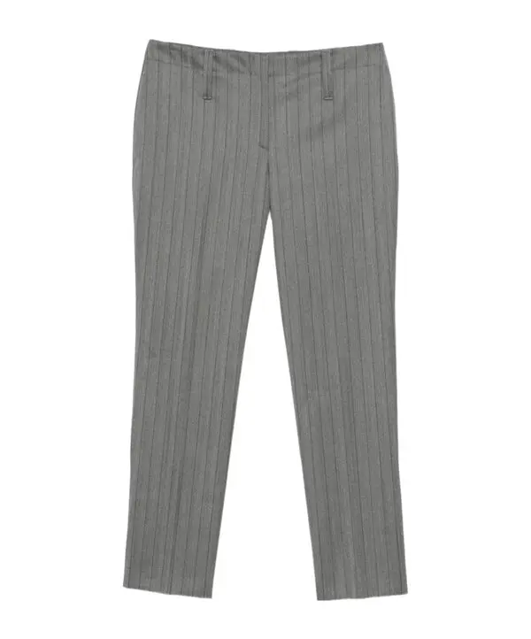 Alexander McQueen Straight-leg Striped Tailored Trousers - Grey