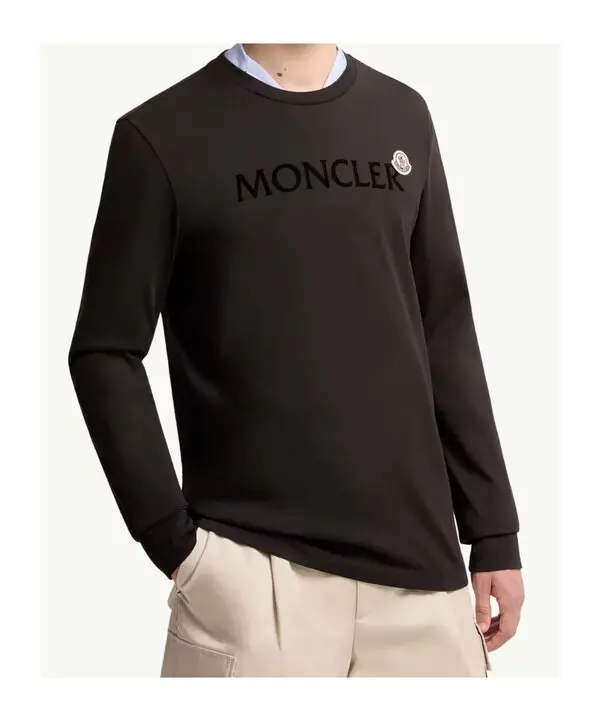 Moncler Logo Detail Crewneck Sweatshirt - Black