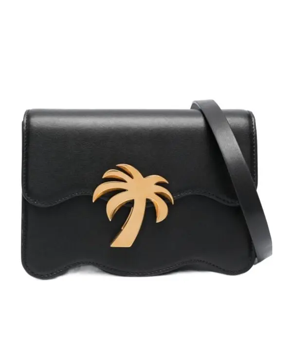 Palm Angels Palm Tree Logo Plaque Shoulder Bag - Black