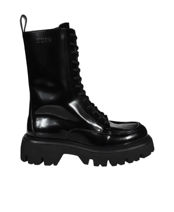 MSGM Round Toe Lace Up Ankle Boots
