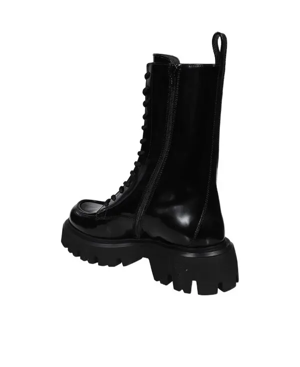 MSGM Round Toe Lace Up Ankle Boots