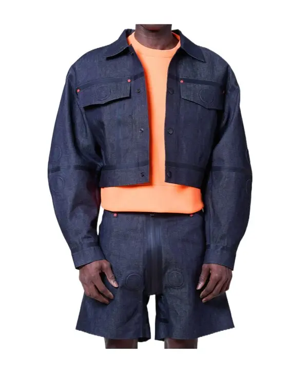 WALTER VAN BEIRENDONCK Embossed Denim Blazer