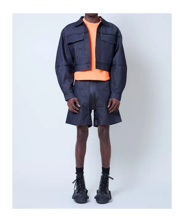 WALTER VAN BEIRENDONCK Embossed Denim Blazer
