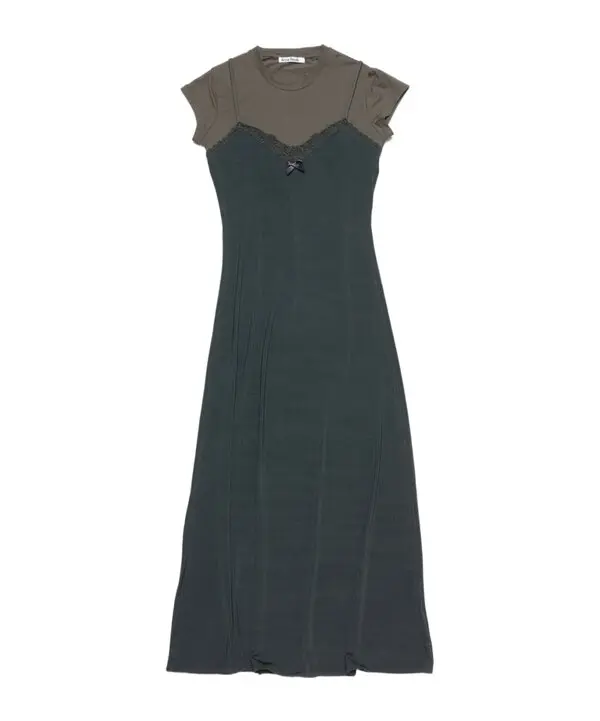 Acne Studios Layered Dress With Bow Detail - Black