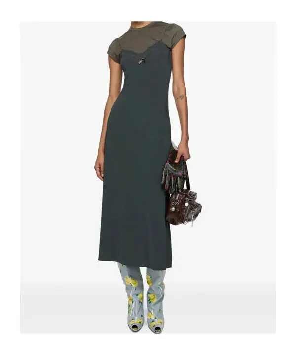 Acne Studios Layered Dress With Bow Detail