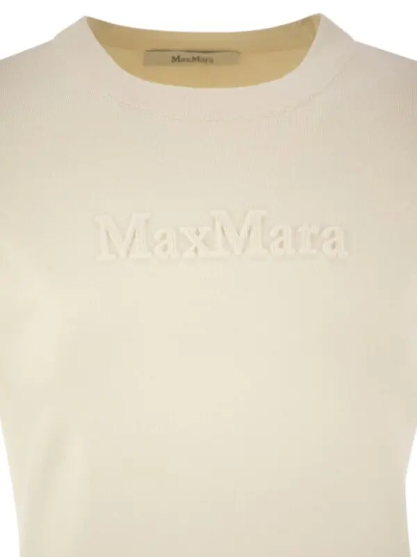 Max Mara Logo Embossed Crew Neck Long Sleeve Sweater