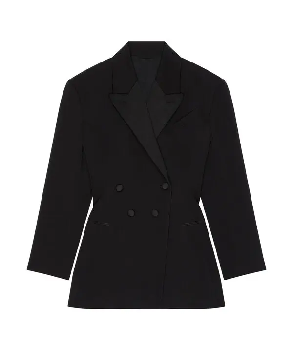 Givenchy Pleated Double-breasted Blazer - Black