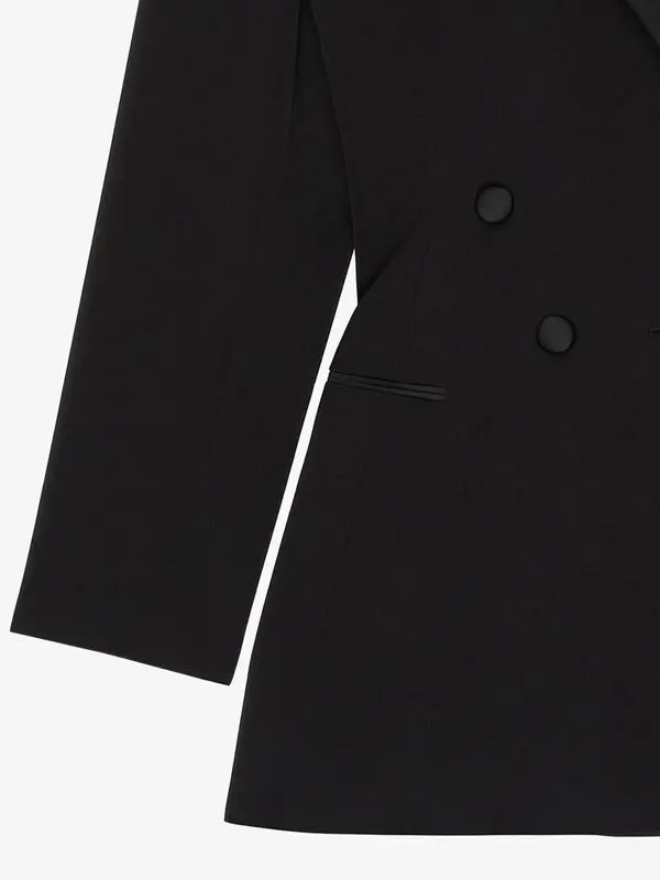 Givenchy Pleated Double-breasted Blazer - Black