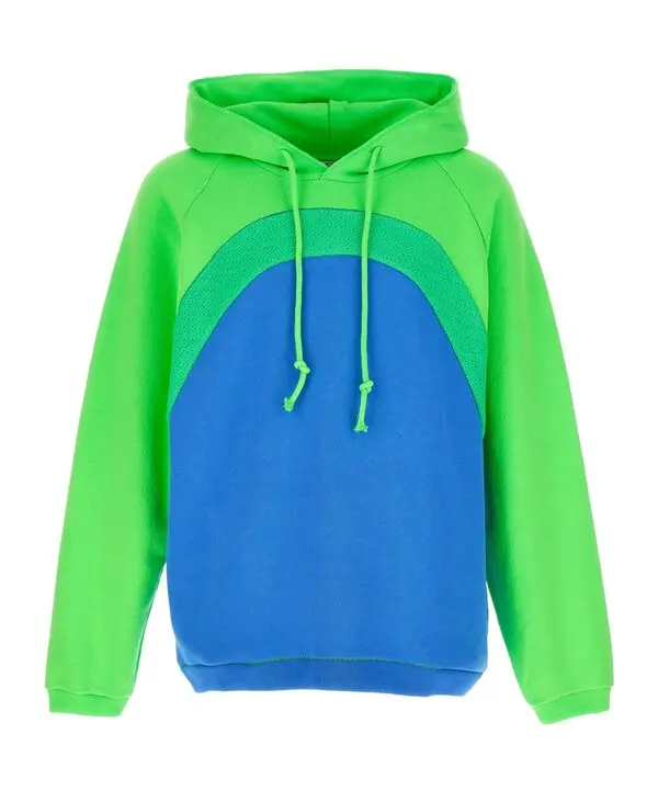 ERL Rainbow Knit-panelled Drawstring Hoodie
