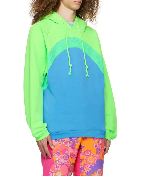 ERL Rainbow Knit-panelled Drawstring Hoodie