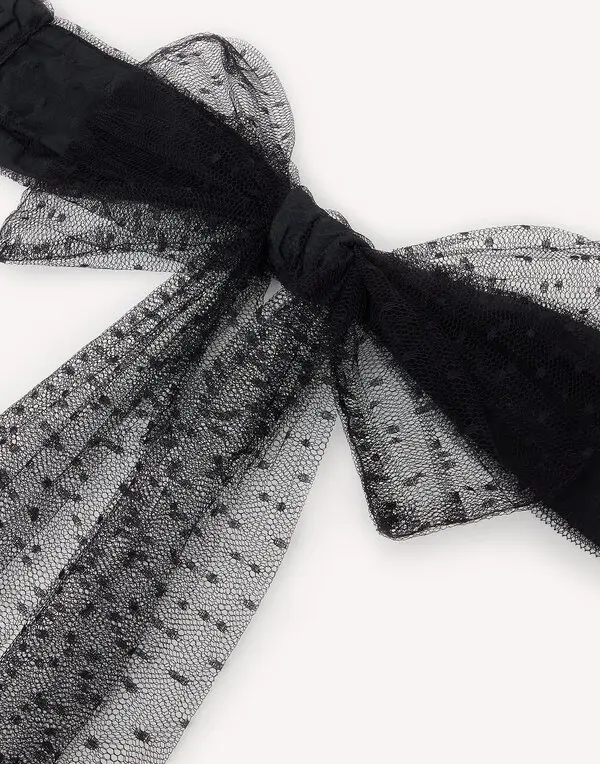 Red Valentino Polka Dot Tulle Belt - Gray