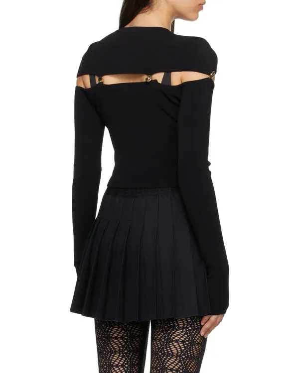 Versace Cut-out Long-sleeved Knitted Top