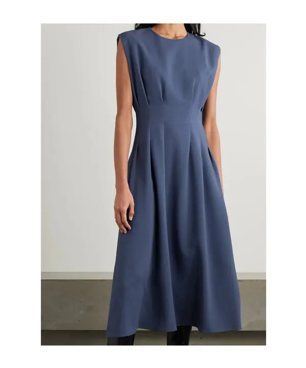 JOSEPH Pleated Midi Dress - Blue
