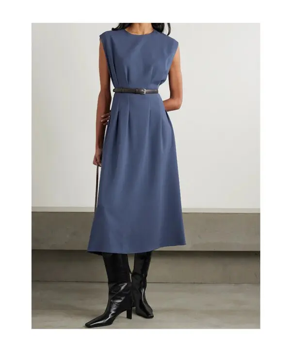 JOSEPH Pleated Midi Dress - Blue