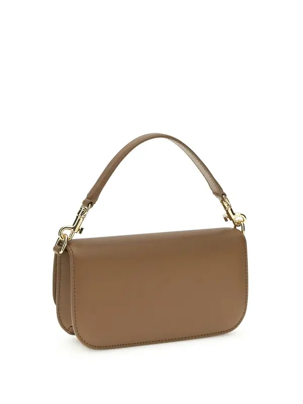 Dolce & Gabbana Small Shoulder Bag With Logo Plaque - Brown