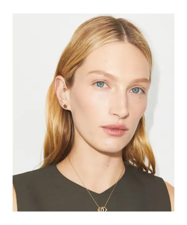 Tory Burch Crystal-embellished Logo-detail Necklace And Earrings Set - Yellow
