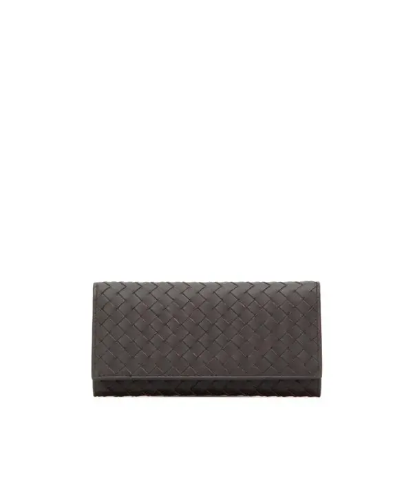 Bottega Veneta Logo Folding Wallet - Black