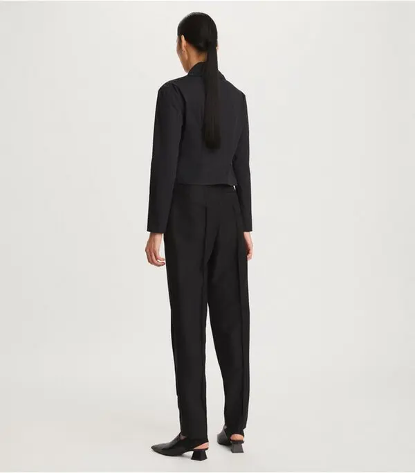 Tory Burch High-waist Tapered Tailored Trousers - Black