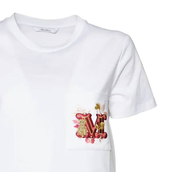 Max Mara Nunzio Logo Embellished Crewneck T-shirt - White