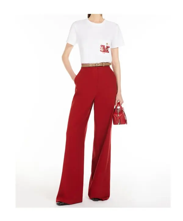 Max Mara Nunzio Logo Embellished Crewneck T-shirt - White