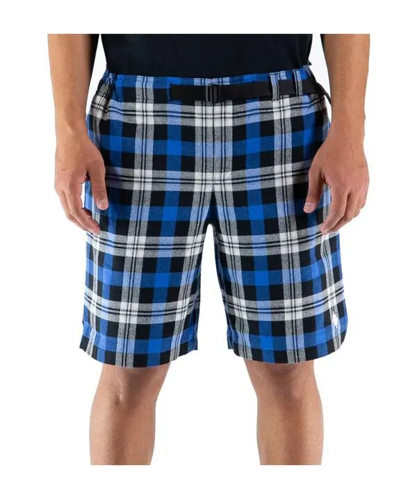 MARCELO BURLON COUNTY OF MILAN Belted Checked Shorts - Black