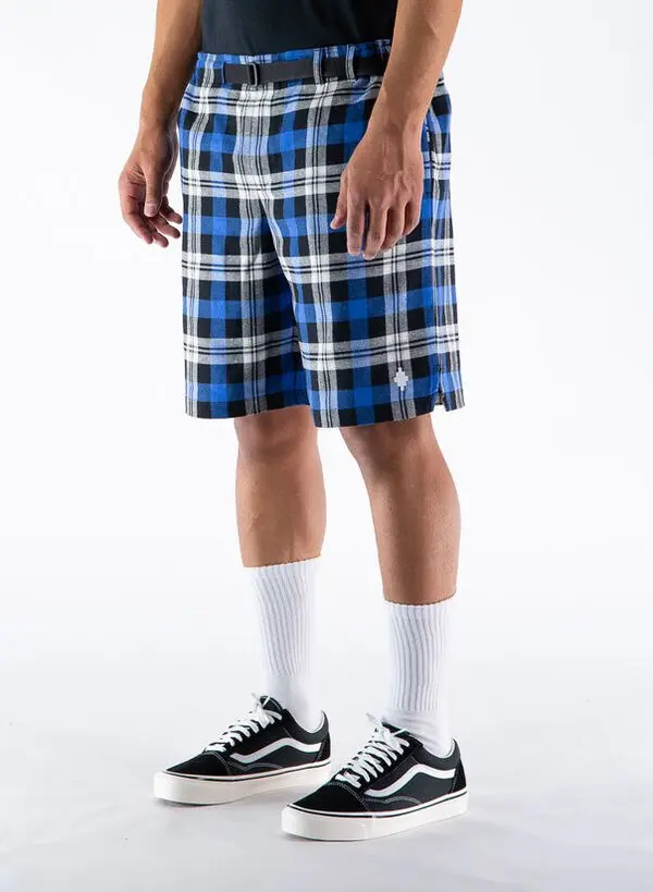 MARCELO BURLON COUNTY OF MILAN Belted Checked Shorts
