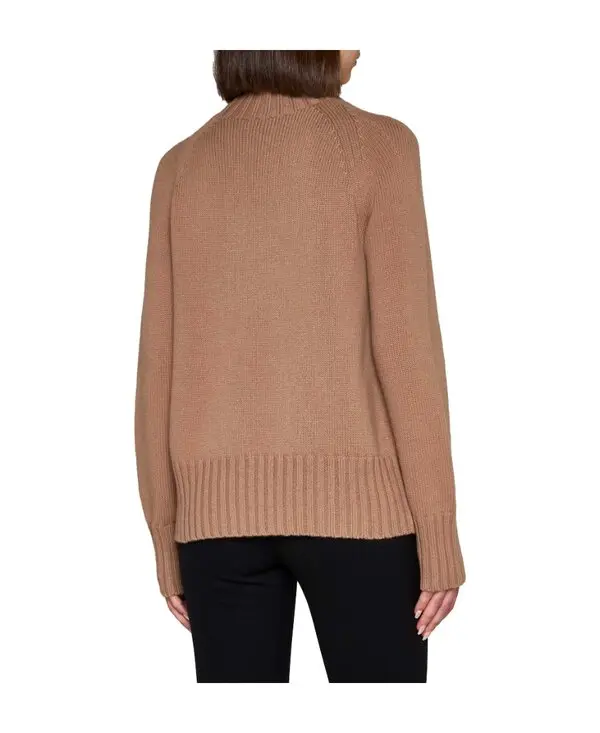 Max Mara High Neck Wool Blended Sweater - Brown