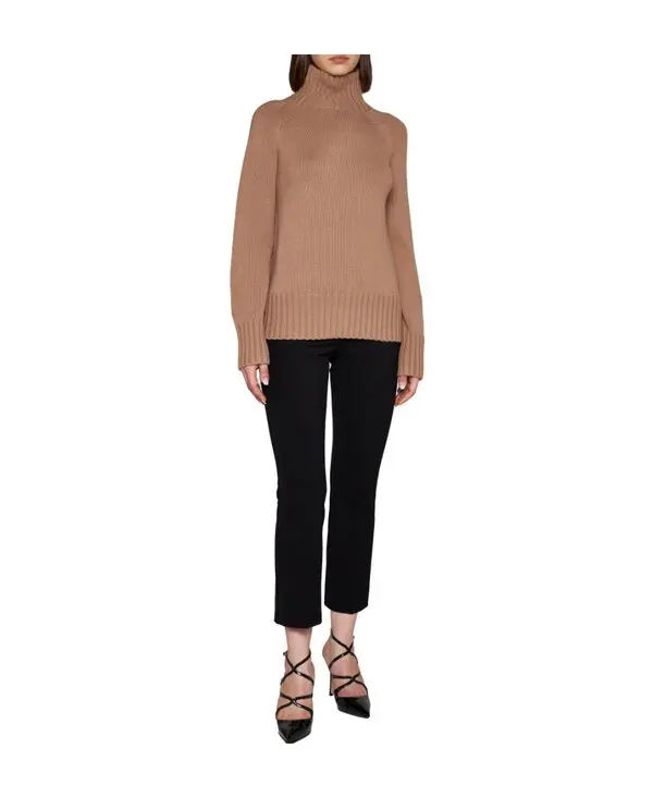Max Mara High Neck Wool Blended Sweater - Brown