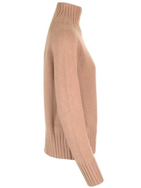 Max Mara High Neck Ribbed Knit Jumper
