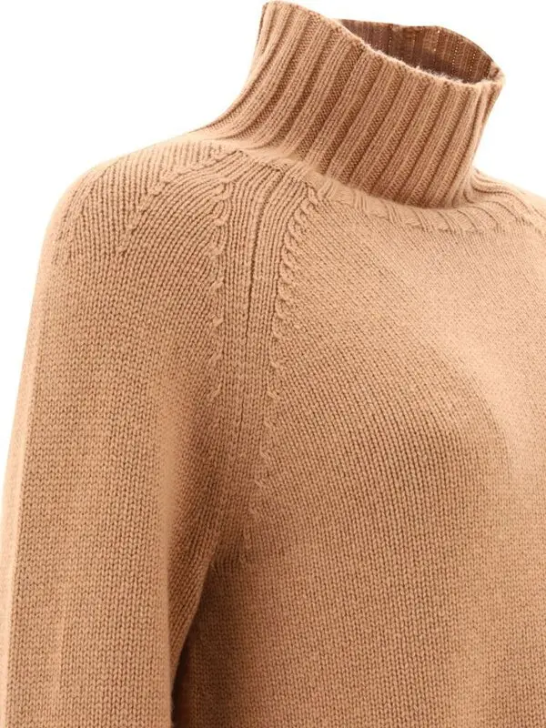 Max Mara High Neck Ribbed Knit Jumper
