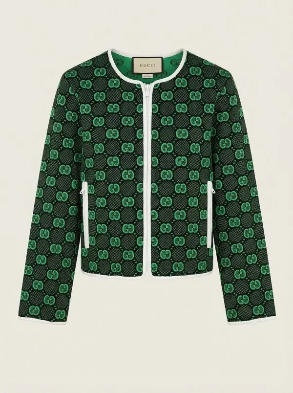 Gucci Gg Jacquard Zip Cardigan