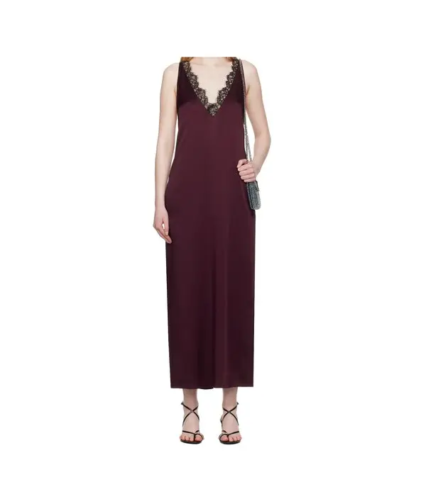 Stella McCartney V-neck Lace Trim Maxi Dress